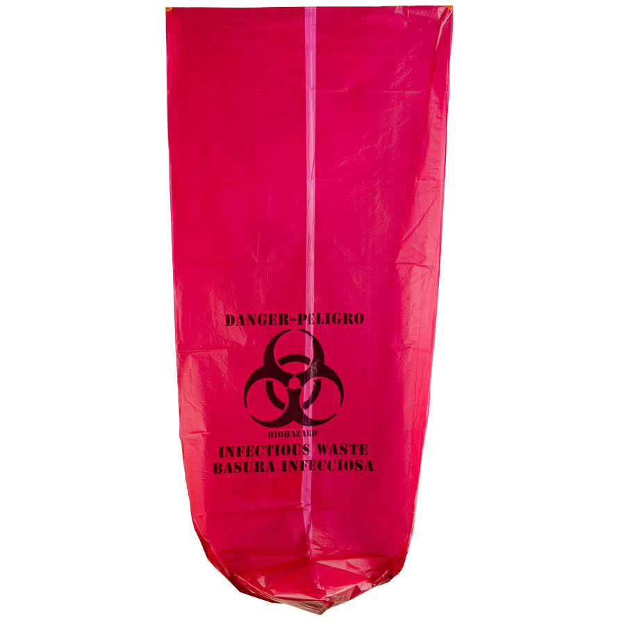 Biohazard Recyclable Garbage Bags High Density 135L 33" X 40" Red Color
